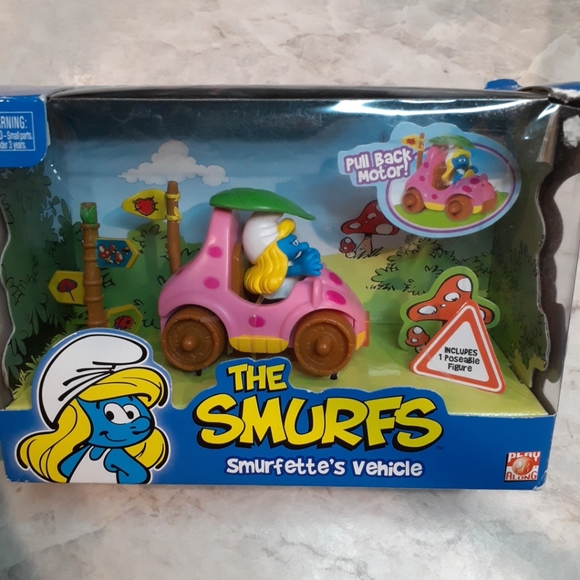 Toys | The Smurfs Poseable Figure Pull Back Vehicle Smurfette Vehicle ...